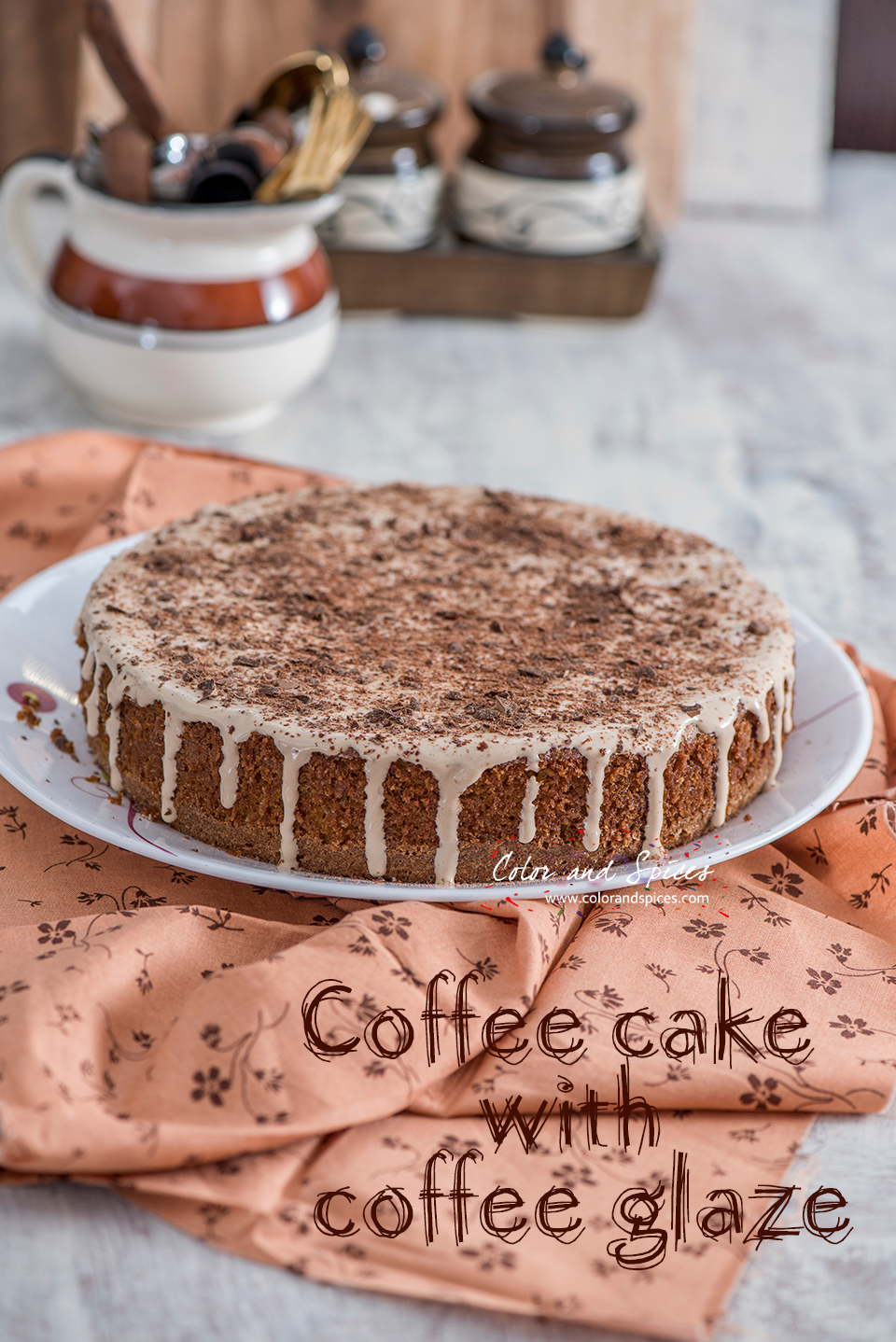 Color and Spices: Coffee cake with coffee glaze..