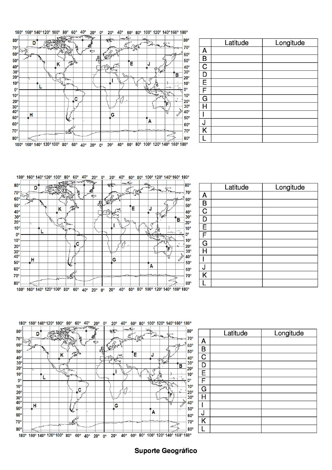 Exercício De Coordenadas Geográficas - NAZAEDU