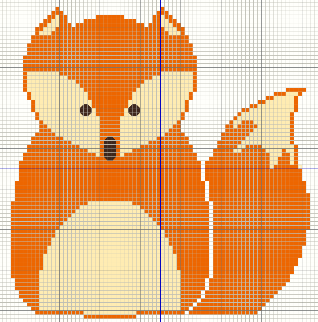 Buzy Bobbins: Cute red fox cross stitch design
