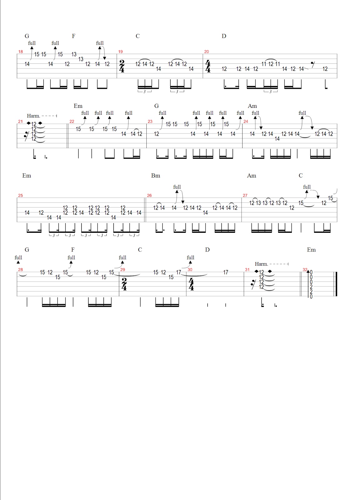 jimi hendrix - little wing (tab) score