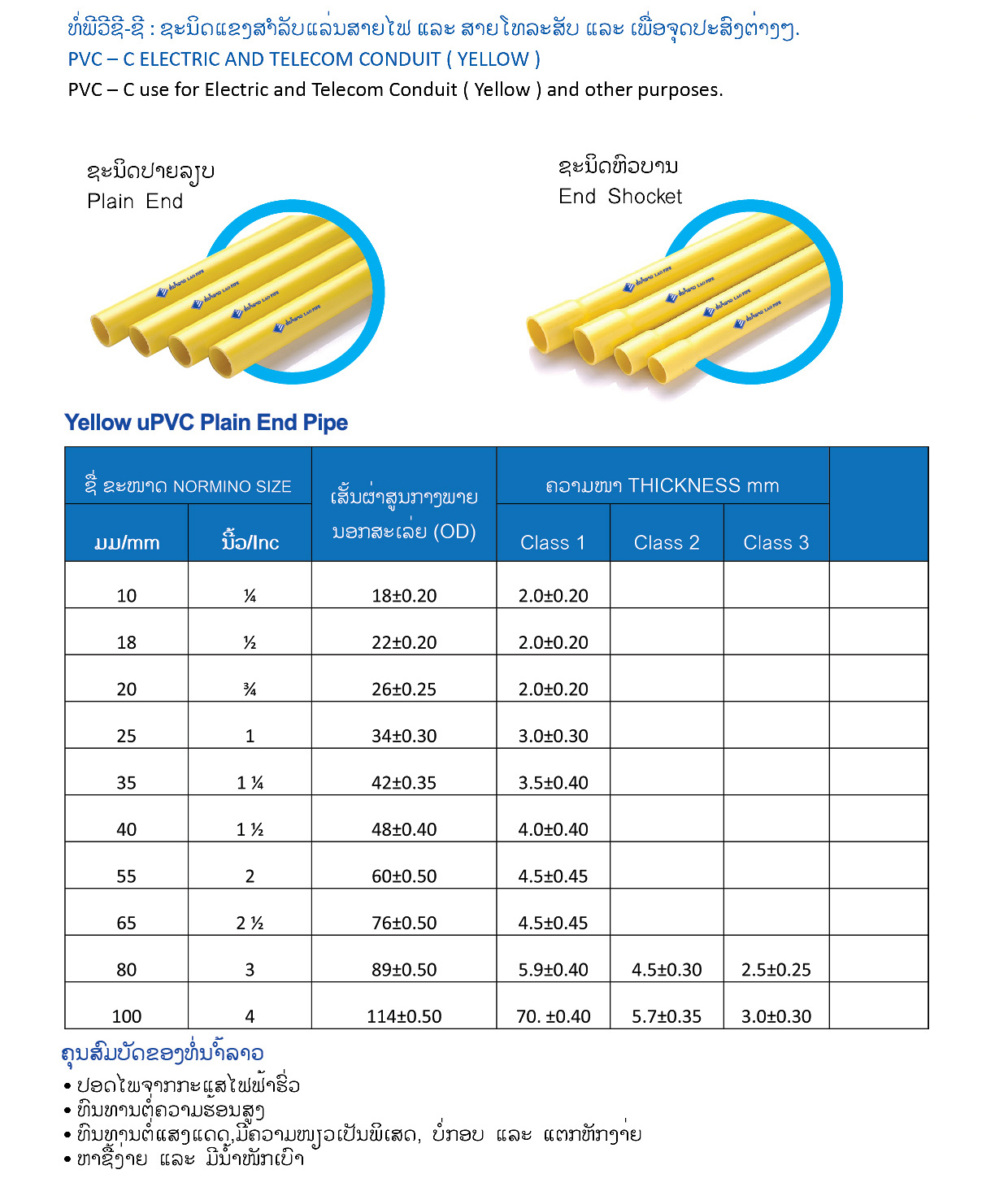 PVC Pipe (Yellow) - Lao Tiger Pipes Sole Co., Ltd