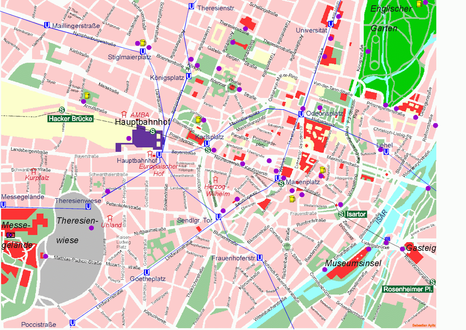Viagens com Guia: Mapa de Munique