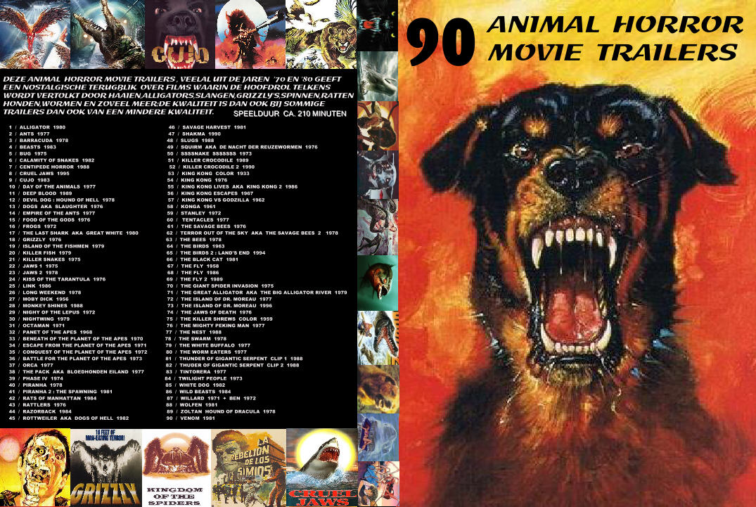 CULTFOREVER: 90 ANIMAL HORROR MOVIE TRAILERS 2011