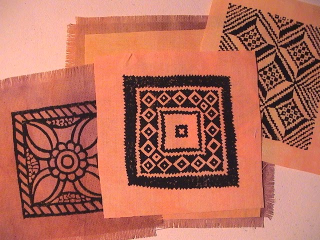 Textile Butterfly: Printing with new blocks from "Colouricious".