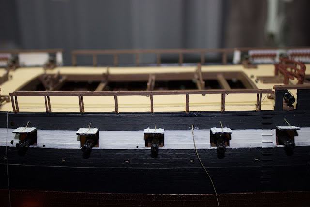 Sailing Ship Models: USS Constitution - Admidship Rails