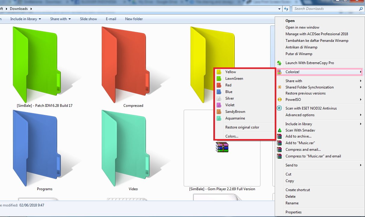 Cara Mengganti Warna Folder Dengan Folder Colorizer - Nervous Pedia