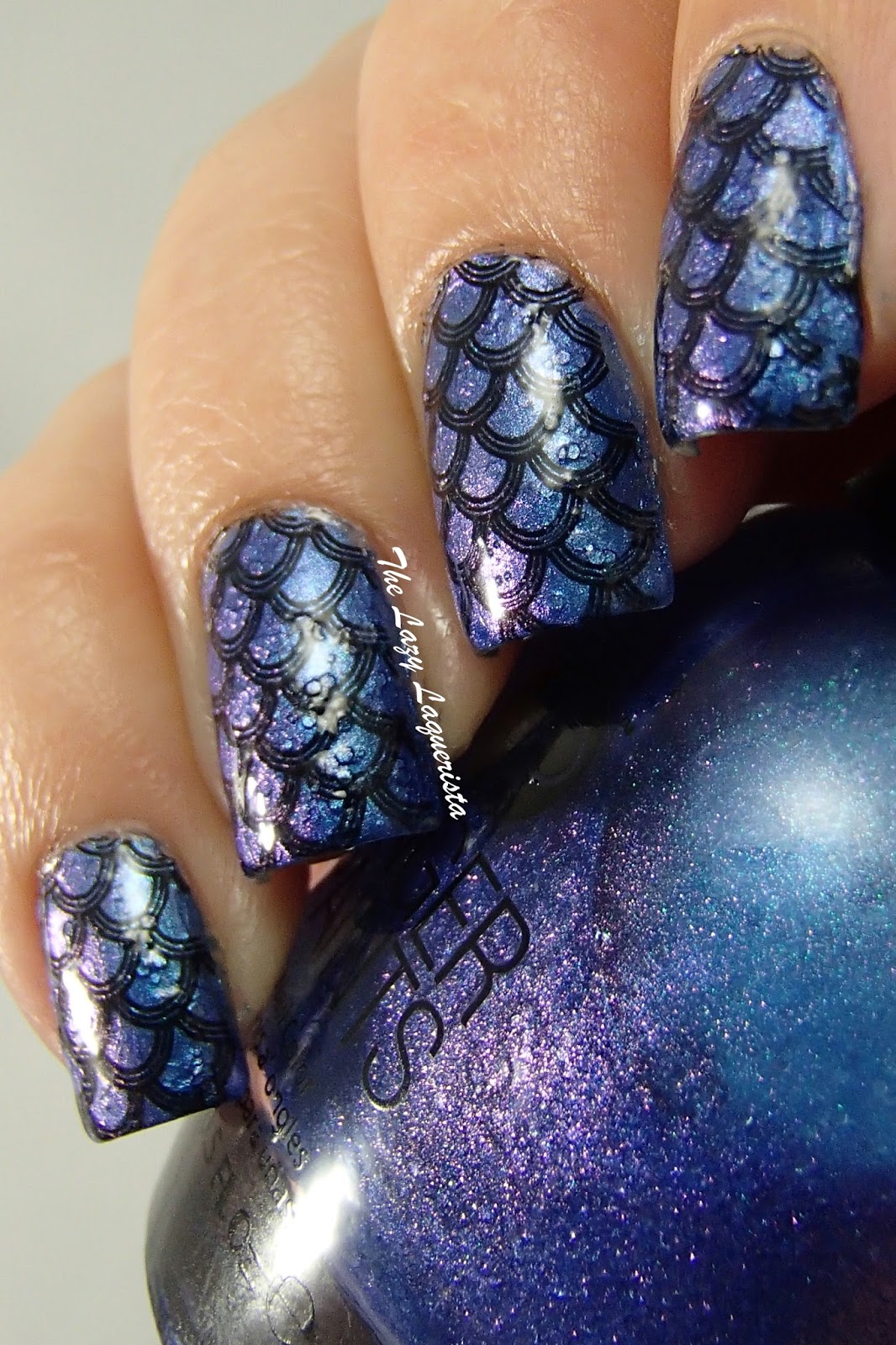 Manicure Manifesto: Fish Scale Stamping and Finger Paint's Sailor's Lure