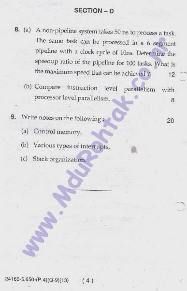 Computer architecture and organisation - CAO - May 2013 - B.Tech. 4th ...