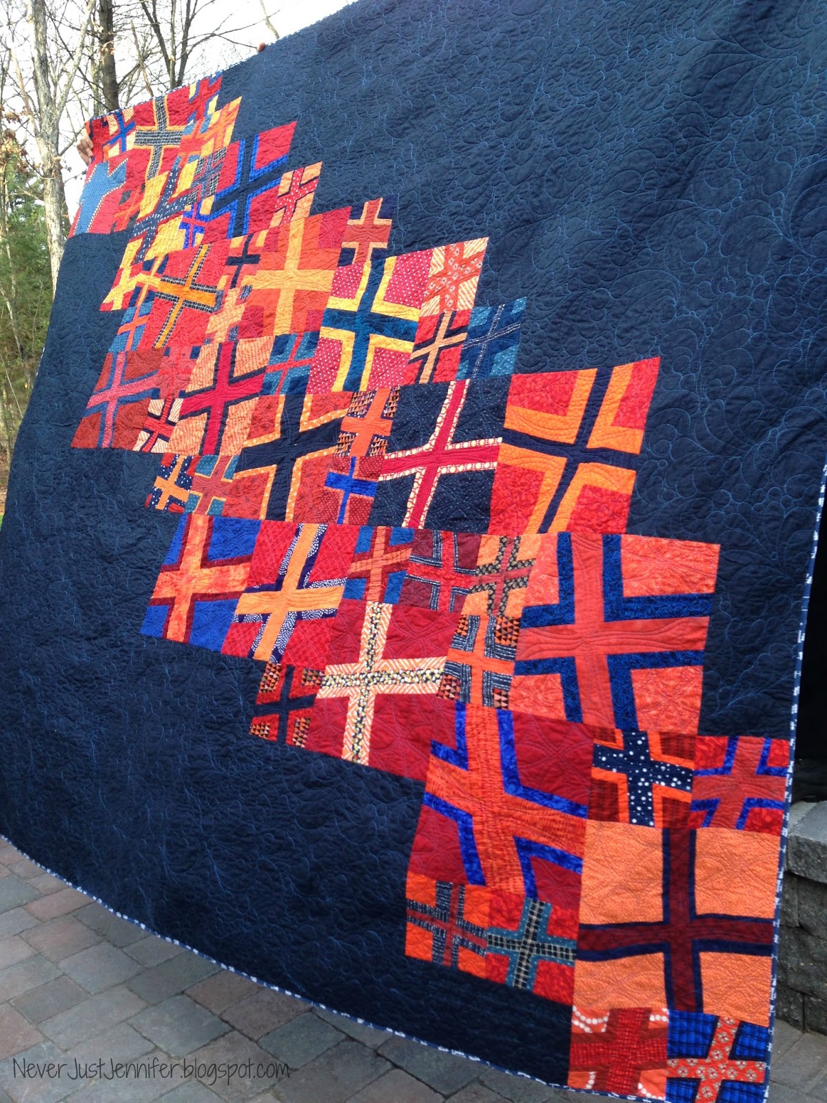 Never Just Jennifer: Modern Double Cross {a finished quilt}