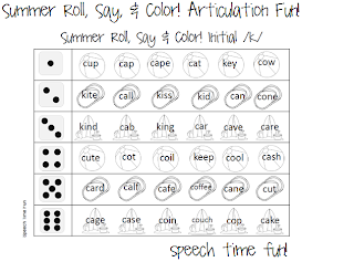 Reading Comprehension Stories: Summer Roll, Say, & Color! Articulation Fun!