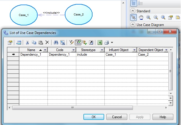 A UML use case with PowerDesigner