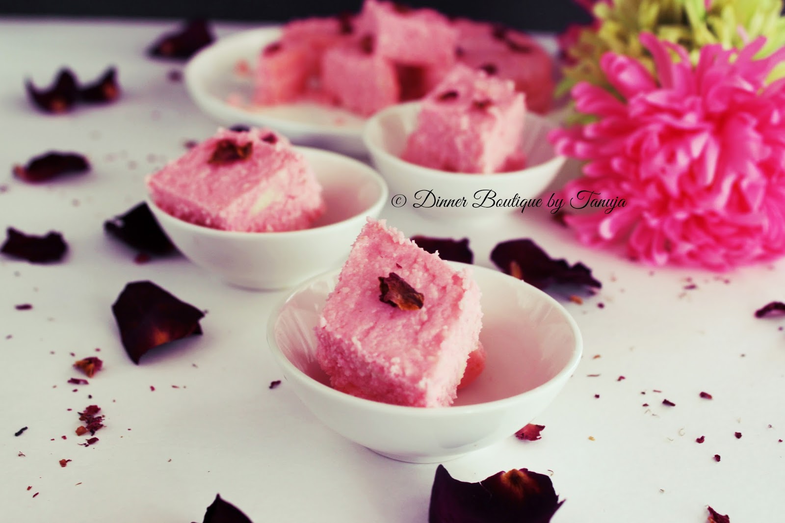 Dinner Boutique: Rose Flavored Bhapa Sondesh/Sandesh