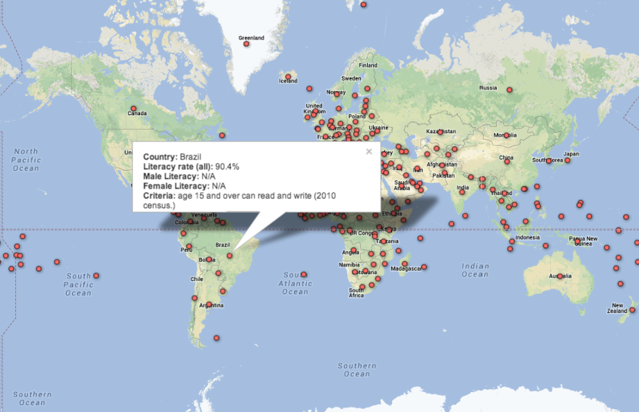 World Literacy Rate Map