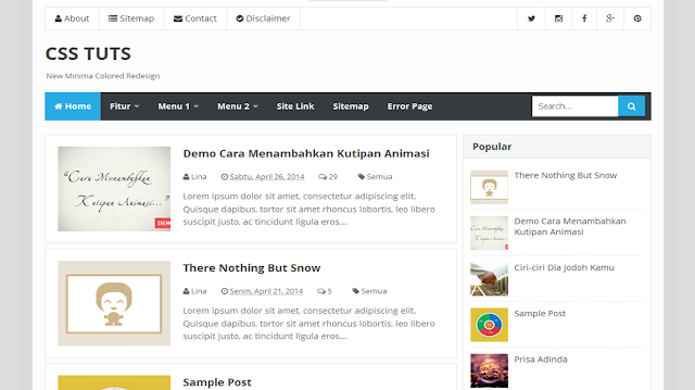 New Minima Colored Redesain Blogger Templates - Deviar Template