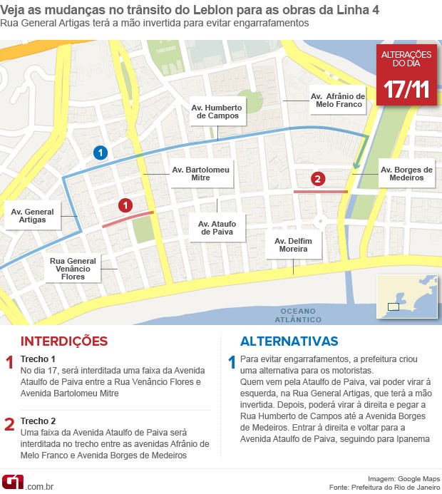 Rio: Cidade Olímpica: Intervenções no trânsito do Leblon começam neste ...