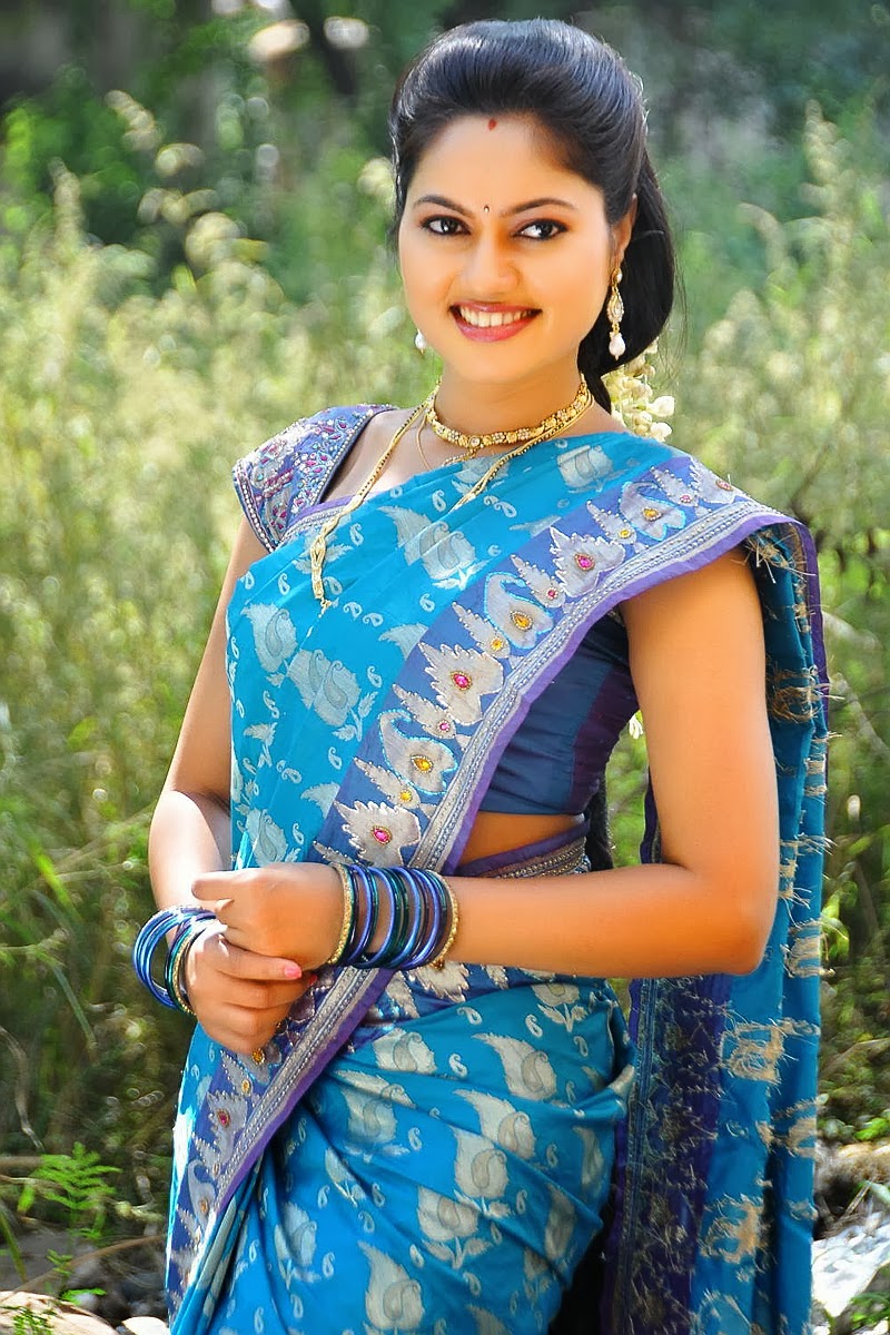 Cute South Indian Actress Suhashini In Blue Saree Latest Photo Shoot Gallery Photo Plus Gold