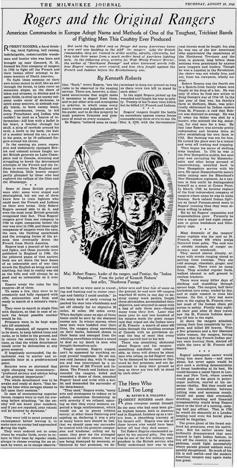 my military history research interests: Kenneth Roberts' "Newsworthy ...