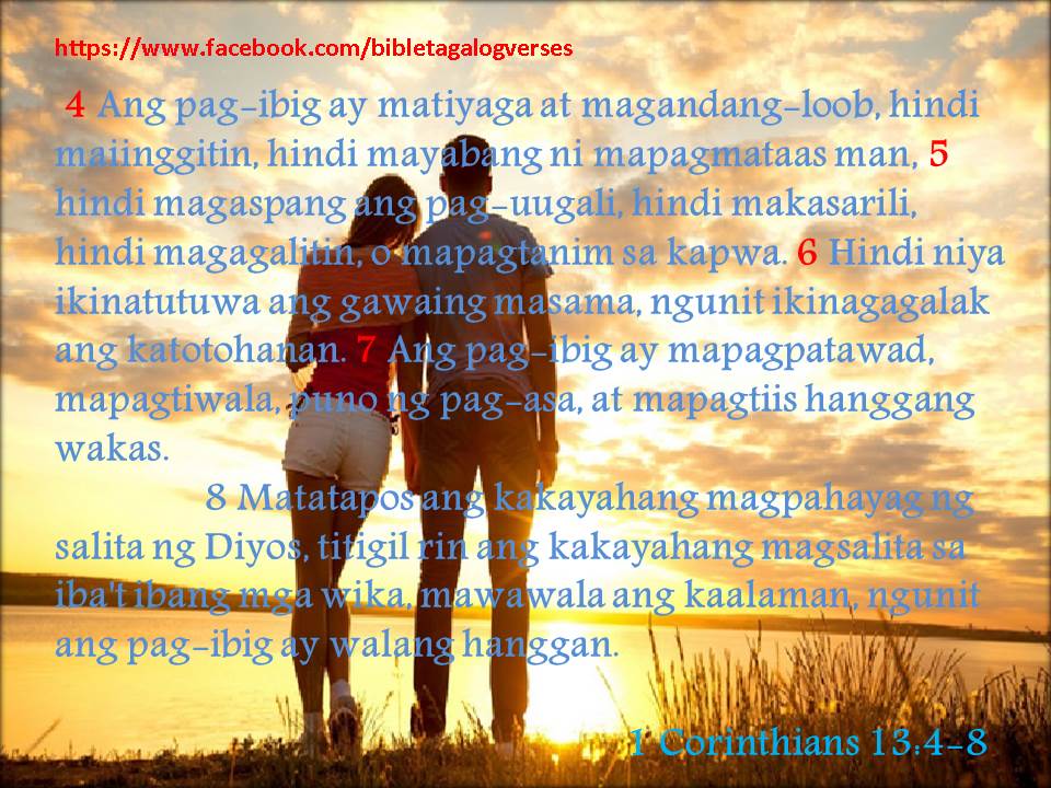 Corinthians 13:4-8 Tagalog Verses | BIBLE TAGALOG VERSES