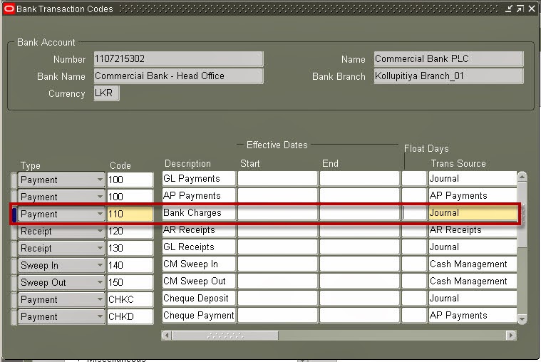 Oracle E Business Suite R12: Oracle EBS - Cash Management : Creating ...
