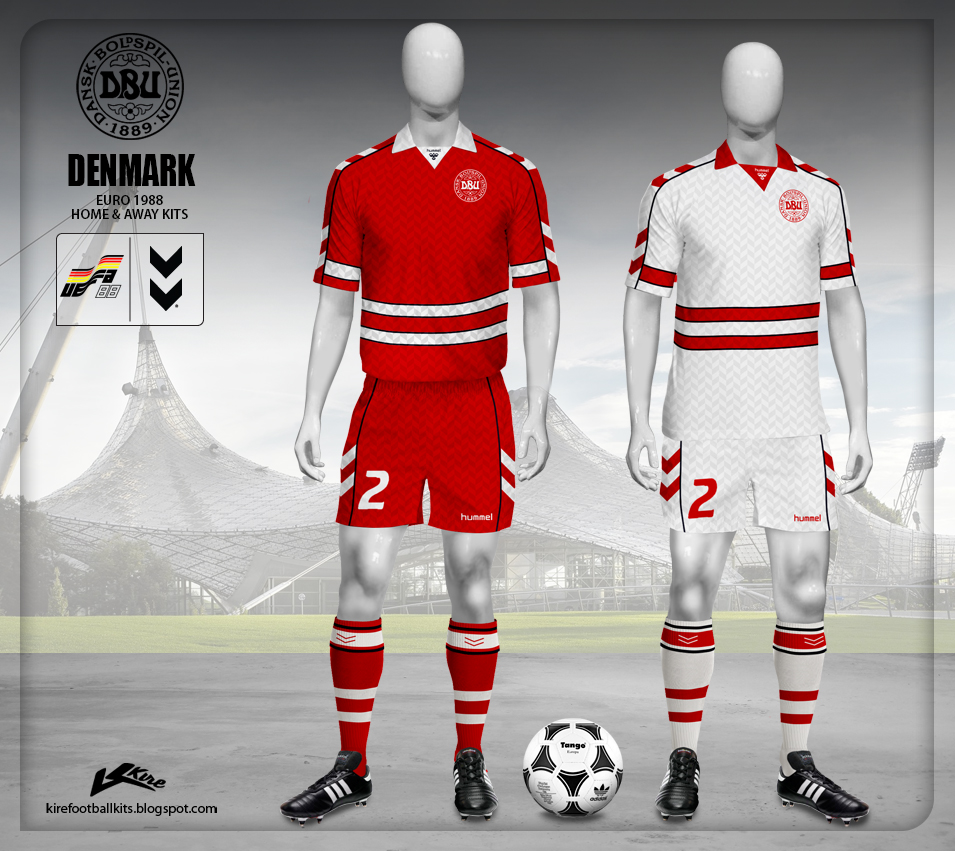 Kire Football Kits: Denmark kits Euro 1988