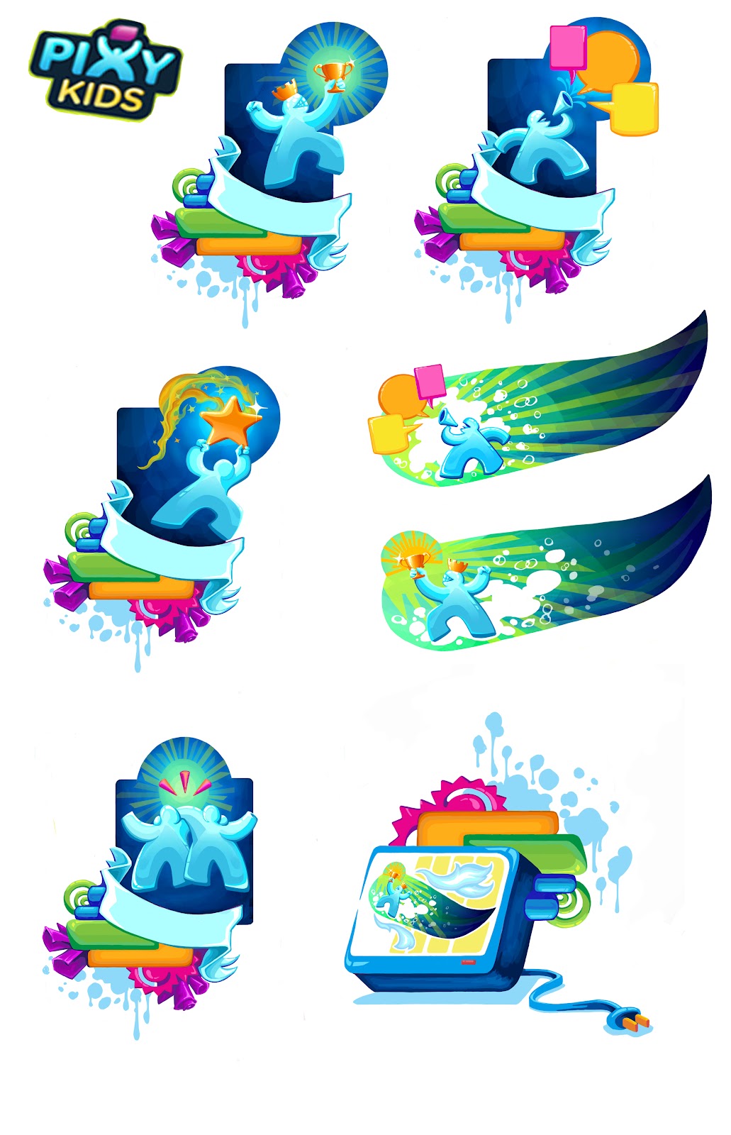 Celeste Schulte: Pixy Kids: Sticker Design Concepts