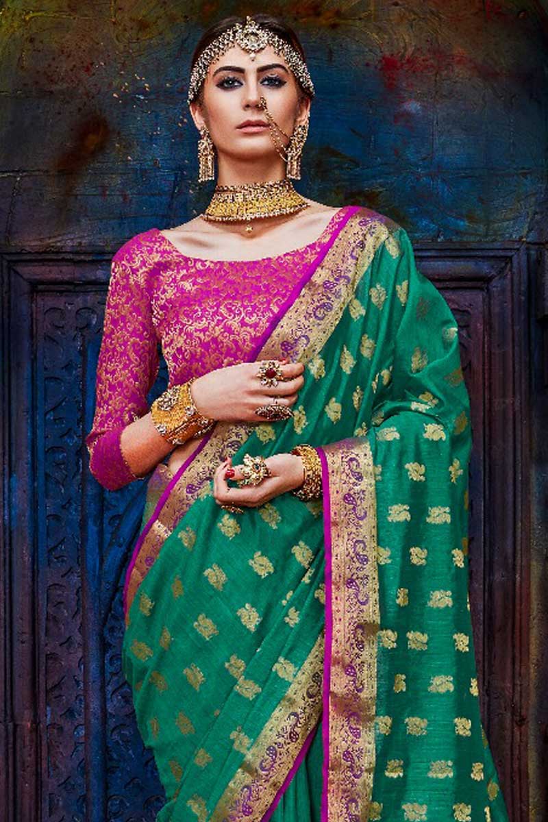 A Bundle Of Naylon Weaved Silk Event Wear Sarees - 4963