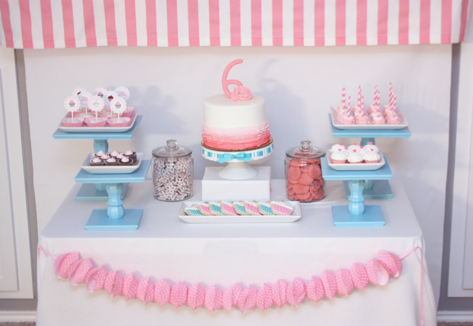 5M Creations: Baking Birthday Party- Pink & Aqua Dessert Bar & Pink ...