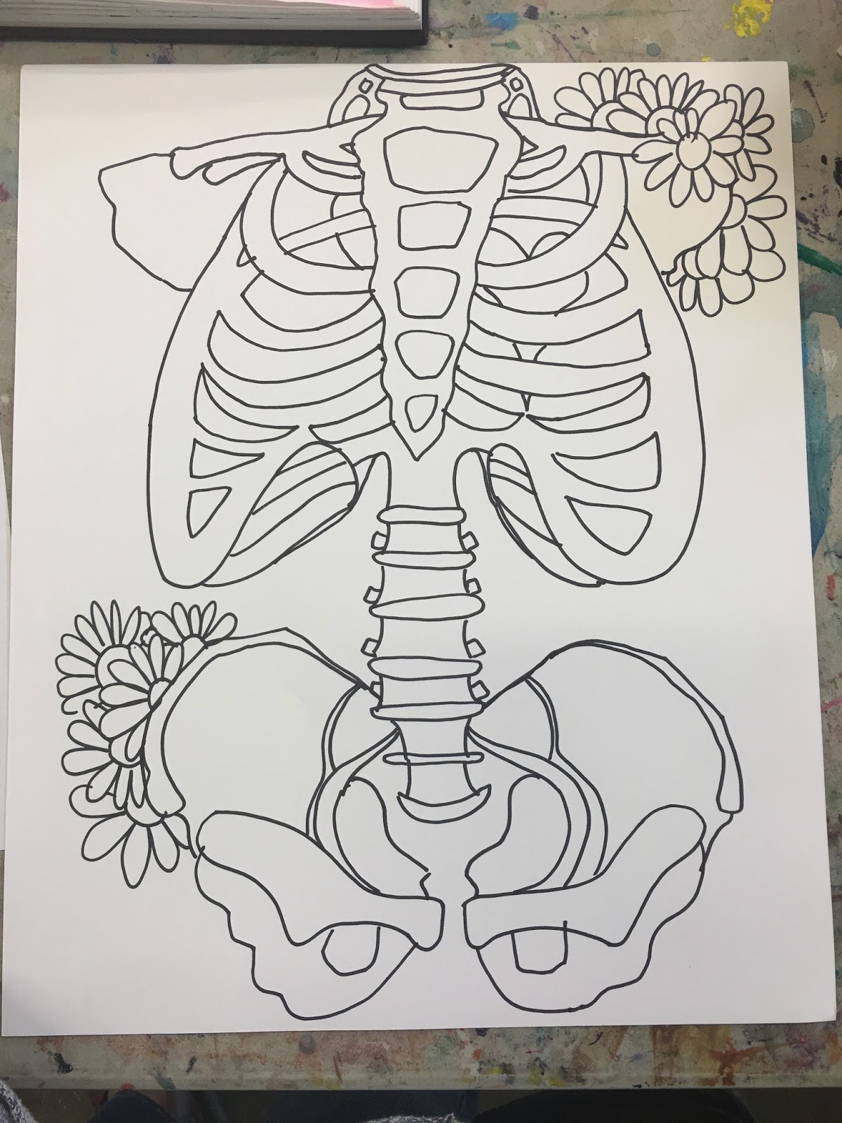 Art Room Blog: 5th grade Skeleton Torso Project...