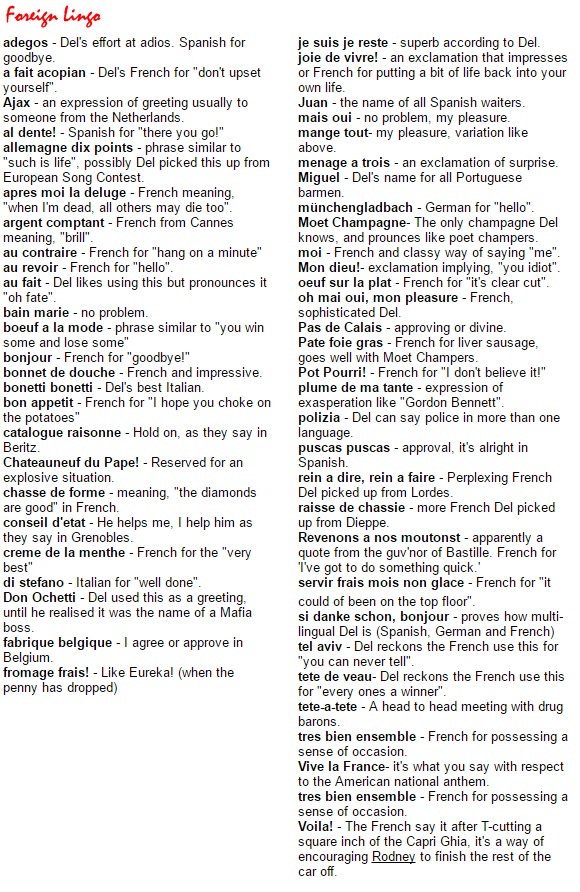 XMASTIME: Del Boy’s Foreign Lingo Guide