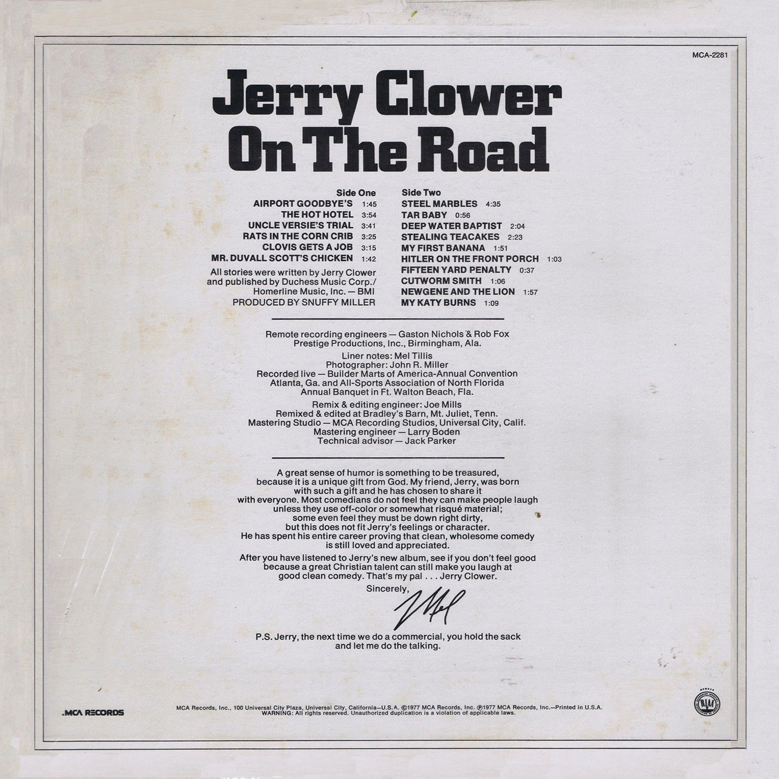 Vintage Stand-up Comedy: Jerry Clower - On The Road 1977