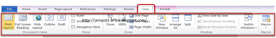 Menu Ribbon pada MS Word 2007+ - Multi Contents for all