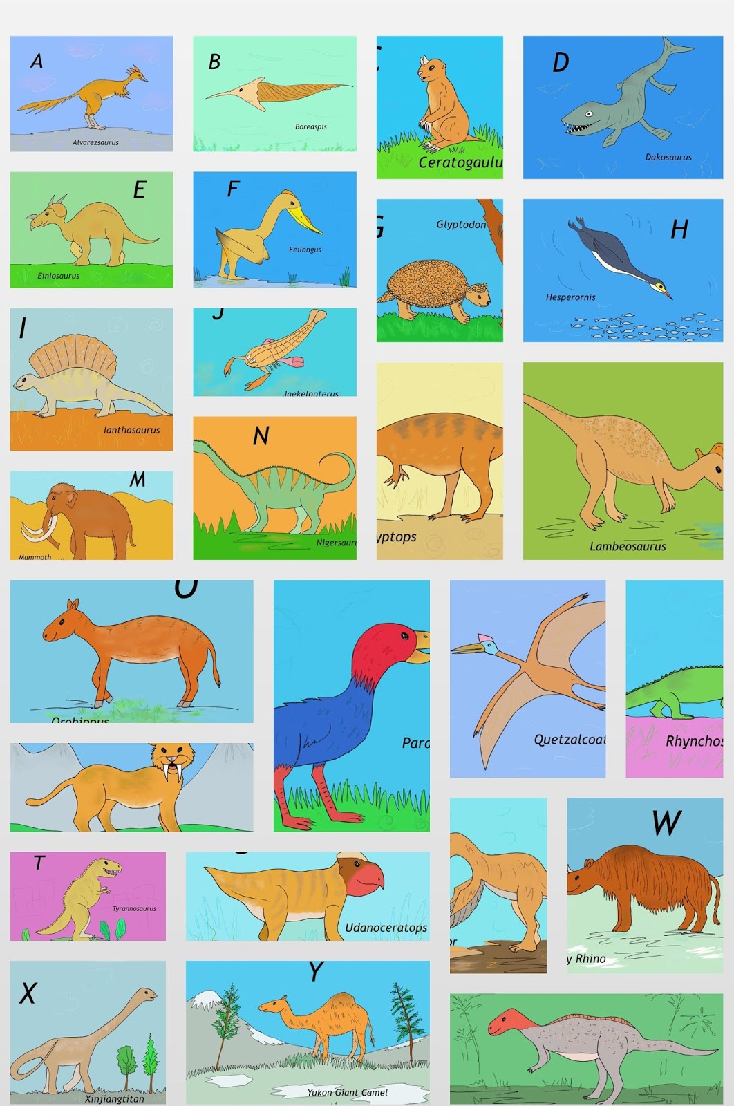 Another finished Animal Alphabet: extinct animals