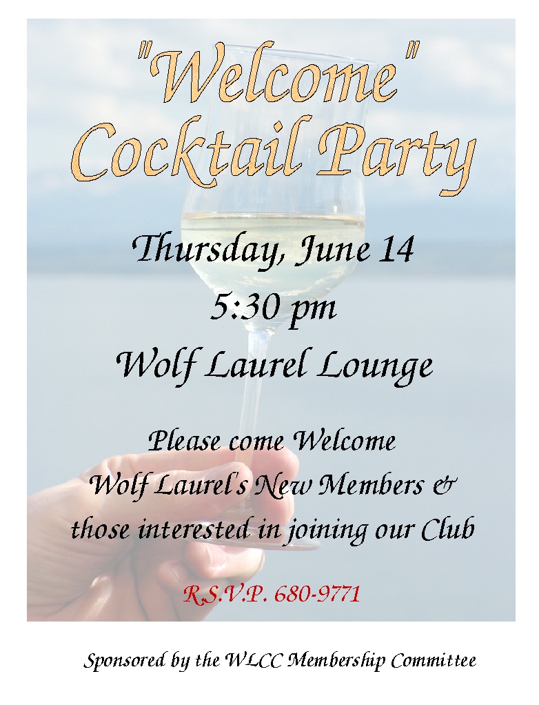 Wolf Laurel Country Club Bulletin Board: "Welcome" Cocktail Party ...