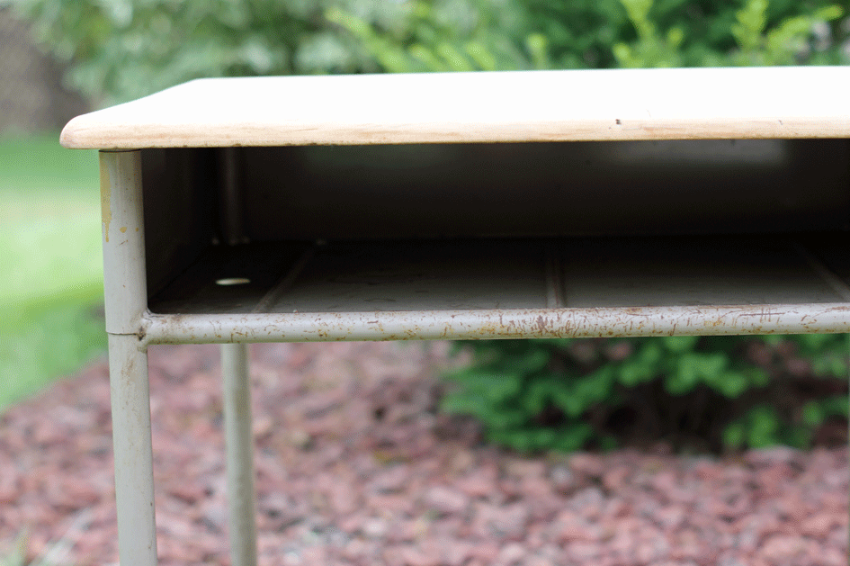 ...old school desk turned bedside table... | Midwestern Girl