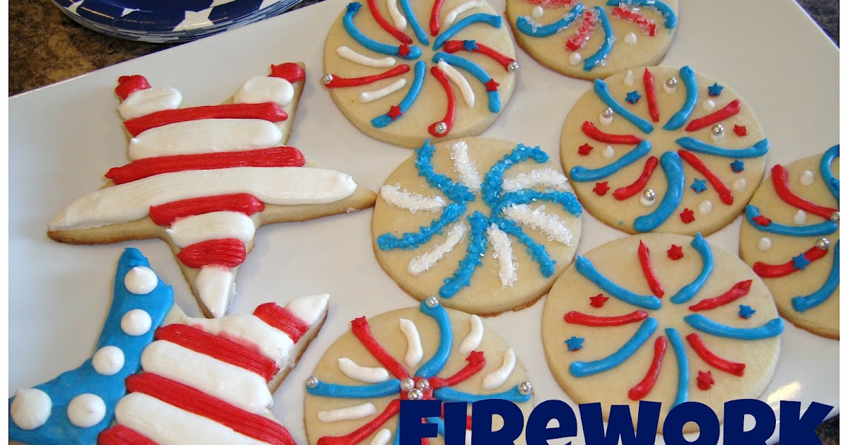 Firework Sugar Cookies {Pipeable Sugar Cookie Frosting} ~ Dip it in ...