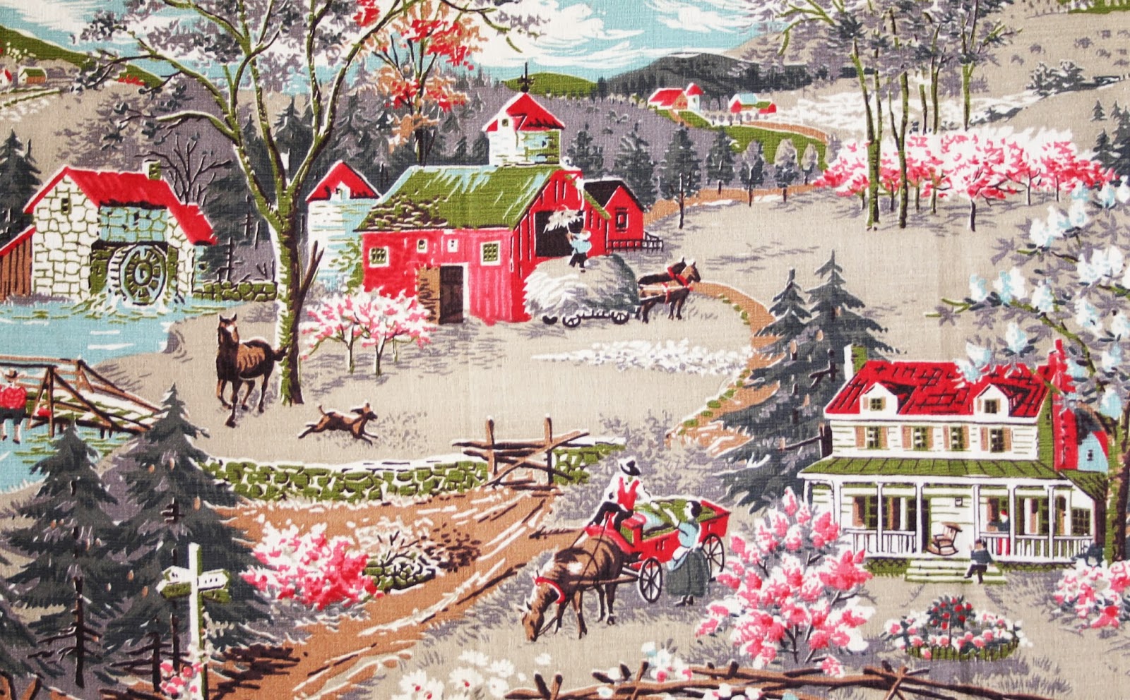 Unraveling Threads: 1950's Patio Prints on Barkcloth