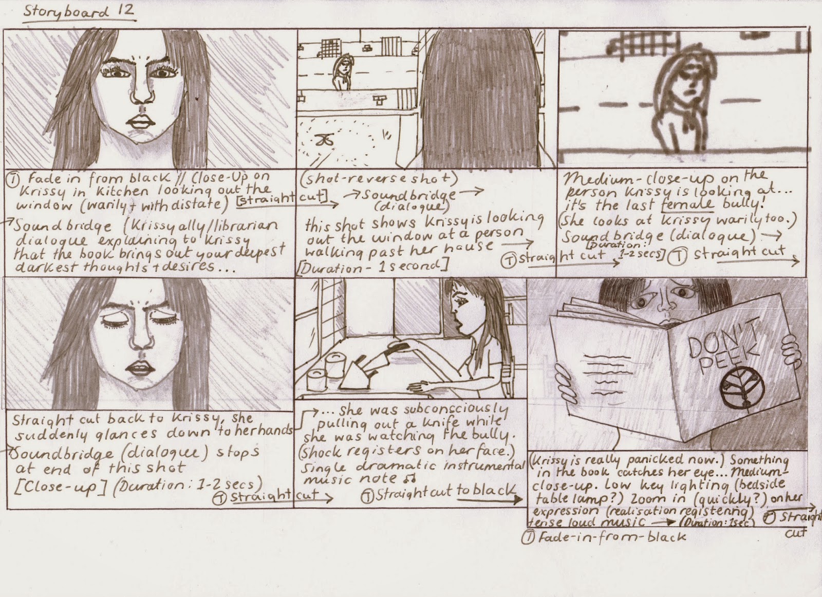A2 Media Studies: DON'T PEEK: Horror Film Storyboard