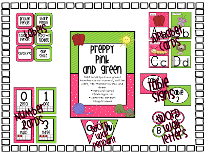 Preppy Pink and Green - Queen of the First Grade Jungle