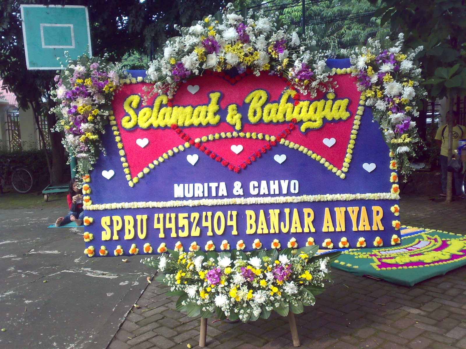 Contoh, Rangkaian Bunga, Ucapan, Selamat, Bahagia, Ulang Tahun Pernikahan