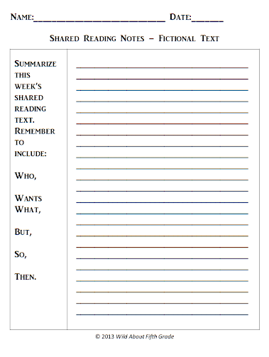 Shared Reading in the Upper Elementary | Wild about fifth grade