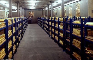 Here it is the warehouse of gold bullion, containing 4600 tons of pure ...