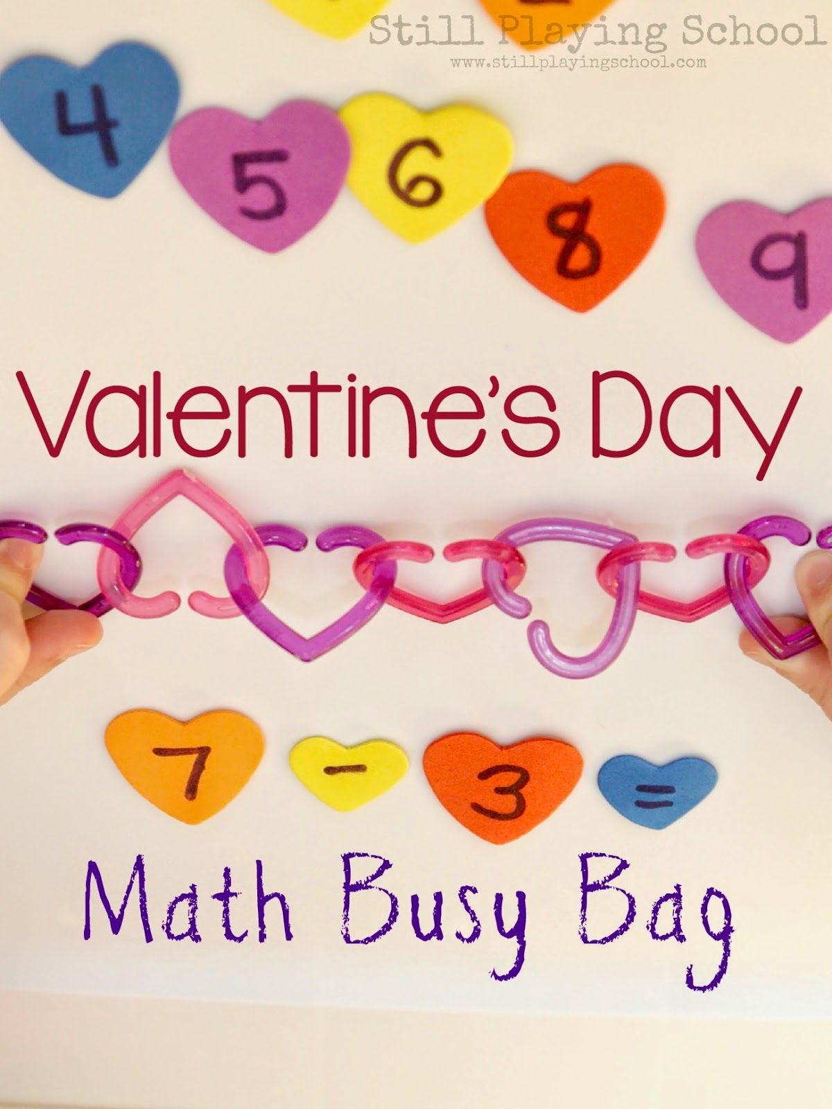 Valentine's Day Math Busy Bag | Still Playing School
