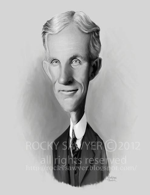 Sawyer Illustration Inc. caricature and cartoon art studio: Henry Ford
