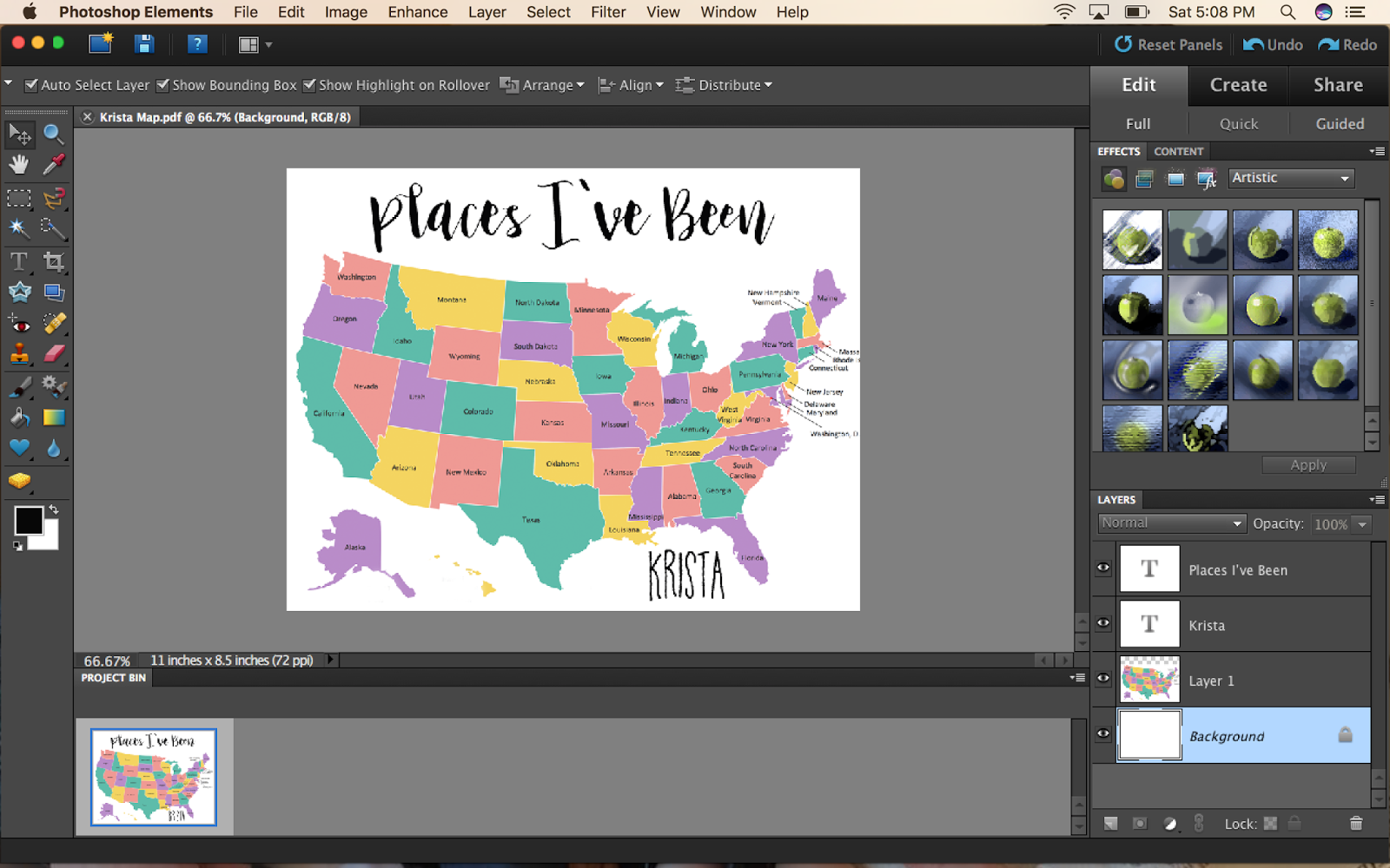DIY Watercolor Scratch Off Map | The Dabbling Crafter
