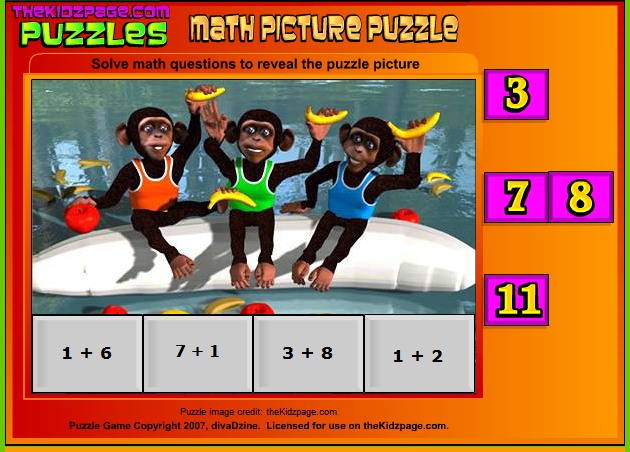MATH PICTURE PUZZLES | Kids Learning Games