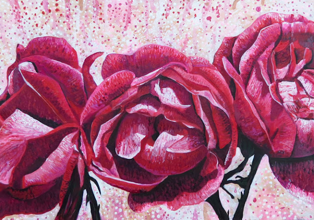 Rozartz Contemporary floral paintings: Paintings of roses.
