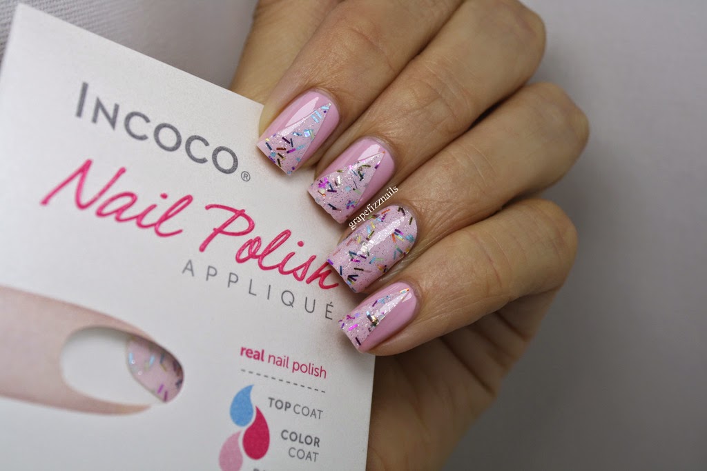 Grape Fizz Nails: Incoco Nail Polish Applique, Sweet Surprise