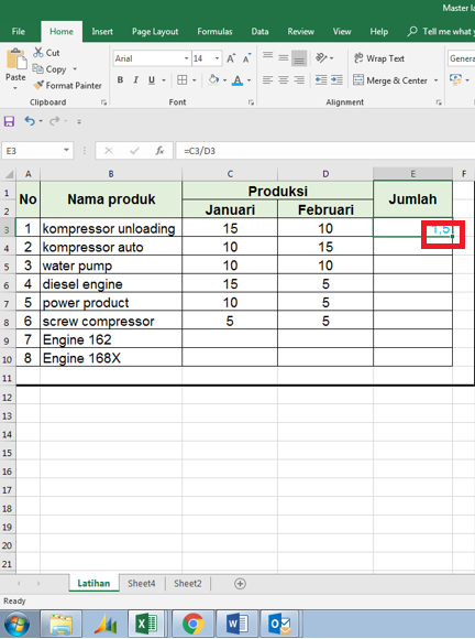 Belajar Formula Matematika Perkalian Dan Pembagian Pada Ms Excel