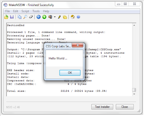 CSS Corp Labs: Write your first NSIS script