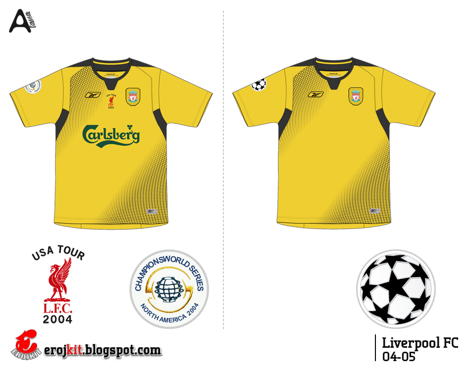 Kit Design, by eroj: 2004-06 Liverpool (Home, Away e Third)